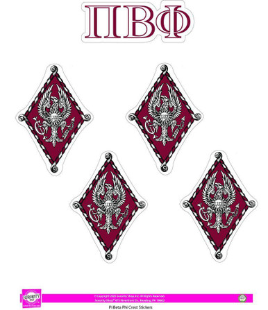 Pi Beta Phi Crest Sticker Sheet - Greek Gear