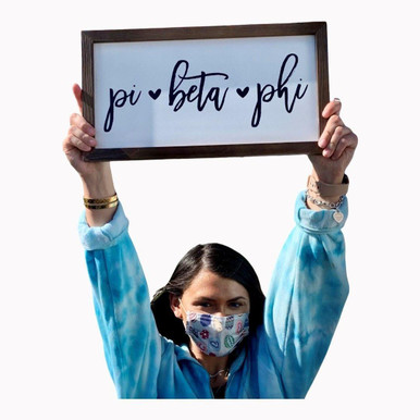 Pi Beta Phi Script Wooden Signs - Greek Gear