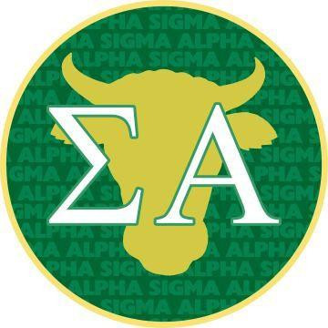 Sigma Alpha Mascot Round Decals - Greek Gear