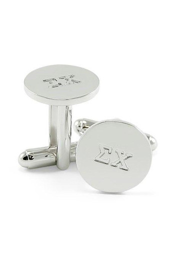 Sigma Chi Deep Cut Silver Cufflinks - Greek Gear