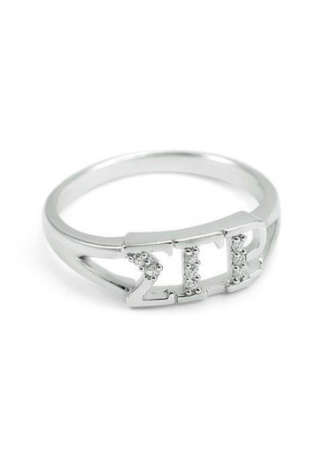 Sigma Gamma Rho Sterling Silver Ring set with Lab-Created Diamonds ...