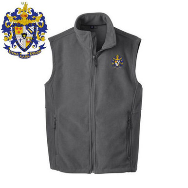 Sigma Alpha Epsilon Fleece Crest - Shield Vest - Greek Gear
