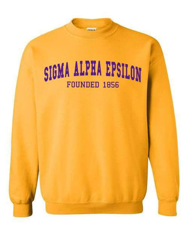 Sigma Alpha Epsilon Fraternity Founders Crew Sweatshirt - Greek Gear