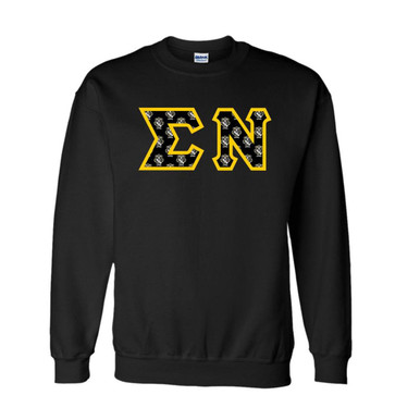Sigma Nu Fraternity Crest - Shield Twill Letter Crewneck Sweatshirt ...