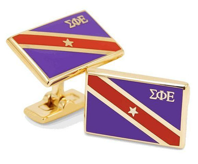 Sigma Phi Epsilon Gold Plated Flag Cufflinks - Greek Gear