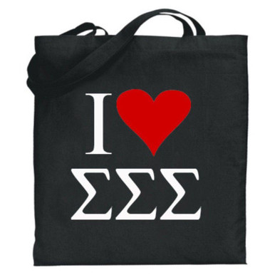 Sigma Sigma Sigma I Love Tote Bags - Greek Gear
