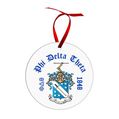 Fraternity Round Christmas Shield Ornament - Greek Gear