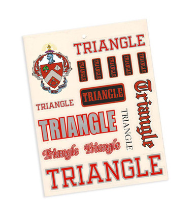 Triangle Fraternity Multi Greek Decal Sticker Sheet - Greek Gear