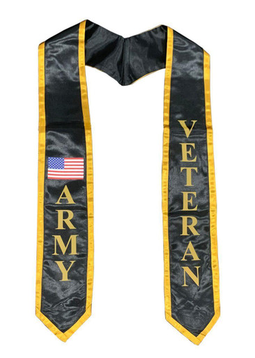 Army Graduation 2-Tone Sash Stole – Black & Gold | Veteran & Active Duty