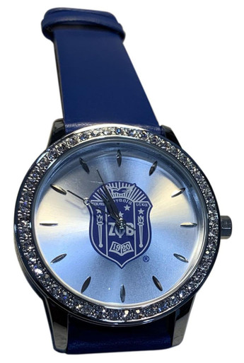 Zeta Phi Beta Leather Band Watch – Elegant Sorority Shield Timepiece