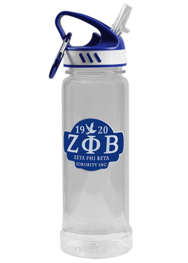 Zeta Phi Beta Water Bottle W/Carabiner Hook - Greek Gear