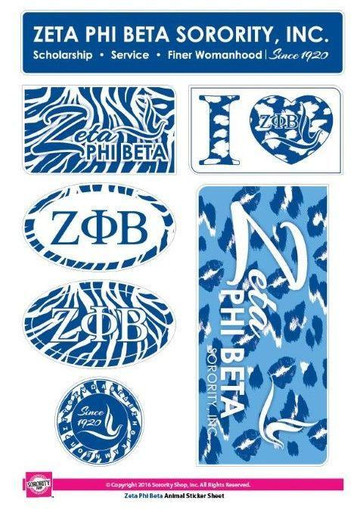 Zeta Phi Beta Animal Print Stickers - Greek Gear