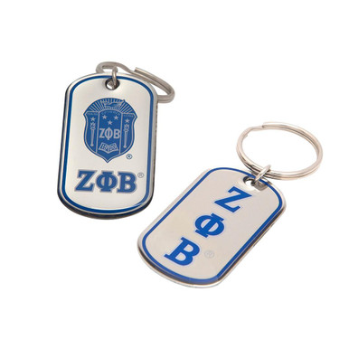 Zeta Phi Beta Reversible Key Chain – Greek Letters & Crest Gift