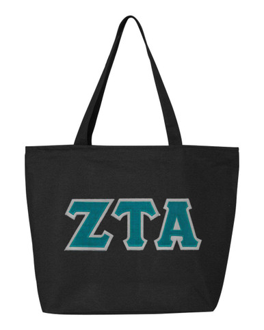 DISCOUNT- Zeta Tau Alpha Lettered Tote Bag - Best Value - Greek Gear