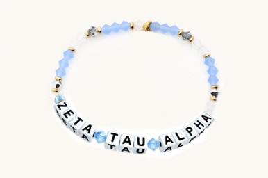 Zeta Tau Alpha Glass Name Bead Bracelet - Greek Gear
