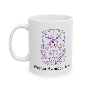 Sigma Lambda Beta Crest Ceramic Coffee Cup, 11oz - Greek Gear