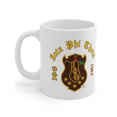 Iota Phi Theta Crest & Year Ceramic Coffee Cup, 11oz - Greek Gear