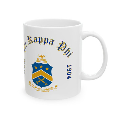 Pi Kappa Phi Crest & Year Ceramic Coffee Cup, 11oz - Greek Gear