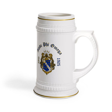 Alpha Phi Omega Collectors Crest & Year Ceramic Stein Tankard - Greek Gear