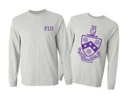 FIJI - Phi Gamma Delta World Famous Crest Long Sleeve T-Shirt - Greek Gear