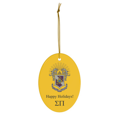 Sigma Pi Holiday Crest Oval Ornaments - Greek Gear