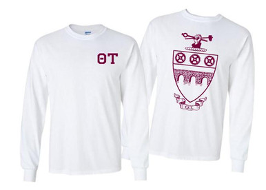 Theta Tau World Famous Crest Long Sleeve T-Shirt - Greek Gear