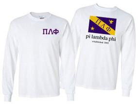 Pi Lambda Phi Flag Long Sleeve T-Shirt - Greek Gear