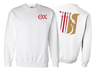 Theta Chi World Famous Crest - Shield Crewneck Sweatshirts - Greek Gear