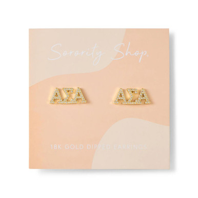 Alpha Sigma Alpha Studded Earrings - Greek Gear