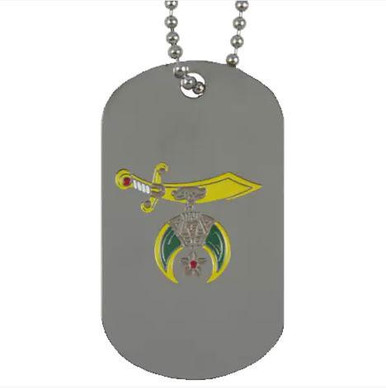 Shriners Silver Double-Sided Dog tag W/Chain - Greek Gear
