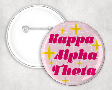 Kappa Alpha Theta Disco Pin Buttons - Greek Gear
