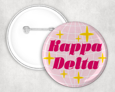 Kappa Delta Disco Pin Buttons - Greek Gear