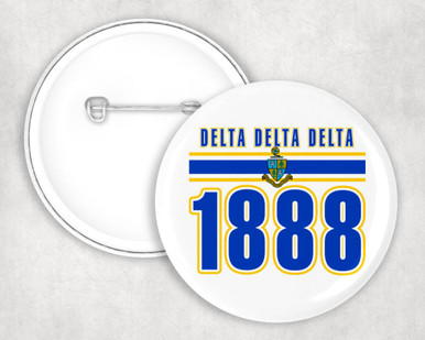 Delta Delta Delta Stripe Established Pin Buttons - Greek Gear