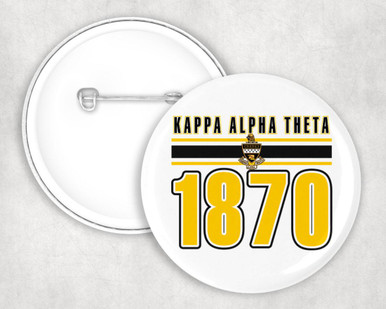 Kappa Alpha Theta Stripe Established Pin Buttons - Greek Gear