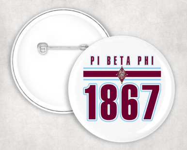 Pi Beta Phi Stripe Established Pin Buttons - Greek Gear