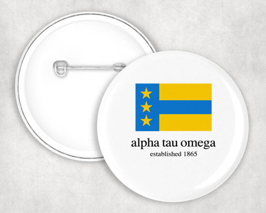 Alpha Tau Omega Flag Button - Greek Gear
