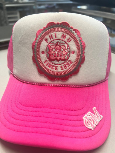 Phi Mu Patch Trucker Caps - Greek Gear
