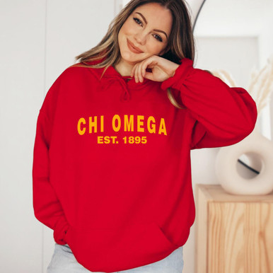 Chi Omega Established Hooded Sweatshirts - Greek Gear