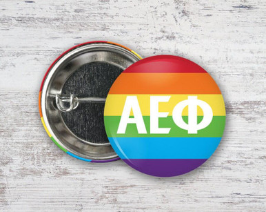 AEPhi Alpha Epsilon Phi Pride Letters Button - Greek Gear