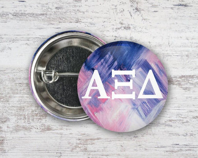 AXiD Alpha Xi Delta Brush Strokes Button - Greek Gear