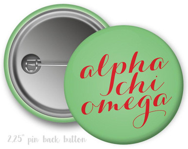 AXO Alpha Chi Omega Script Button - Greek Gear