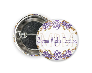 SAE Sigma Alpha Epsilon Mom Floral Button - Greek Gear