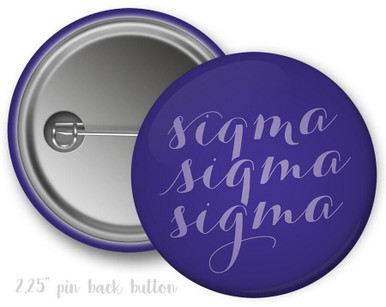 TriSigma Sigma Sigma Sigma Script Button - Greek Gear
