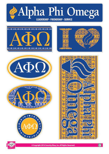 Alpha Phi Omega Bohemian Stickers - Greek Gear