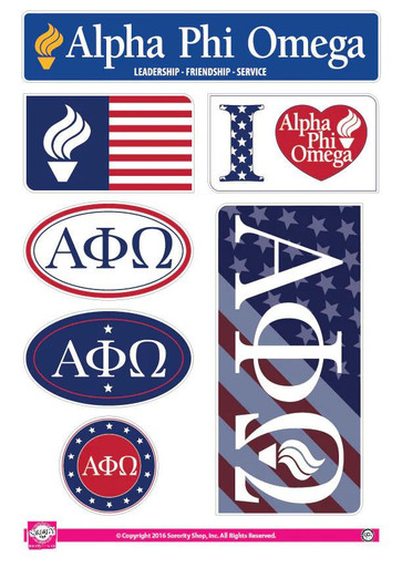 Alpha Phi Omega Americana Stickers - Greek Gear