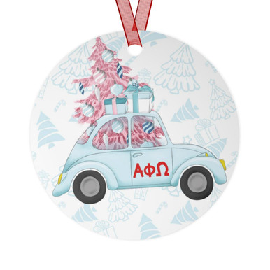 Alpha Phi Omega Pink Tree Christmas Ornaments - Greek Gear