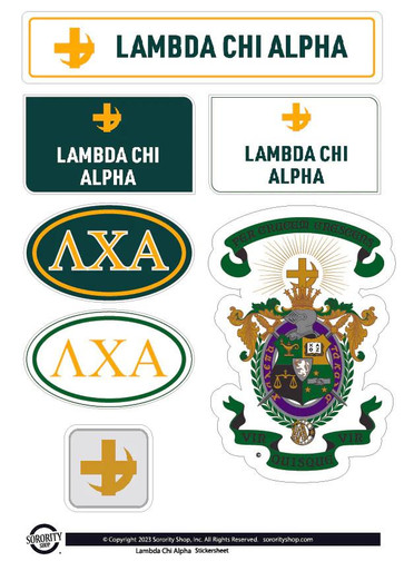 Lambda Chi Alpha Fraternity Sticker Sheet- Brand Focus - Greek Gear