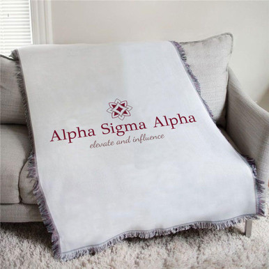 Alpha Sigma Alpha Elevate and Influence Afghan Blanket Throw - Greek Gear