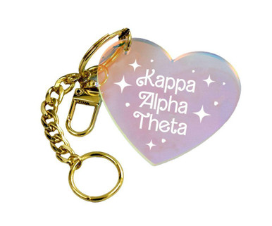 Kappa Alpha Theta Iridescent Heart Keychain - Greek Gear
