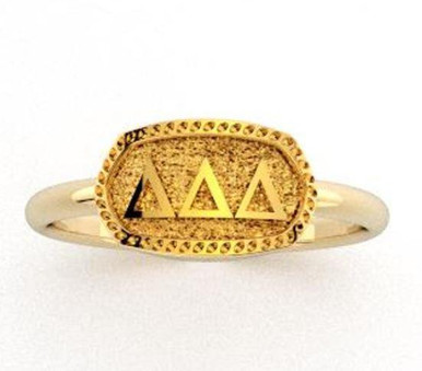 Delta Delta Delta Athena Oval Adjustable Ring - Greek Gear